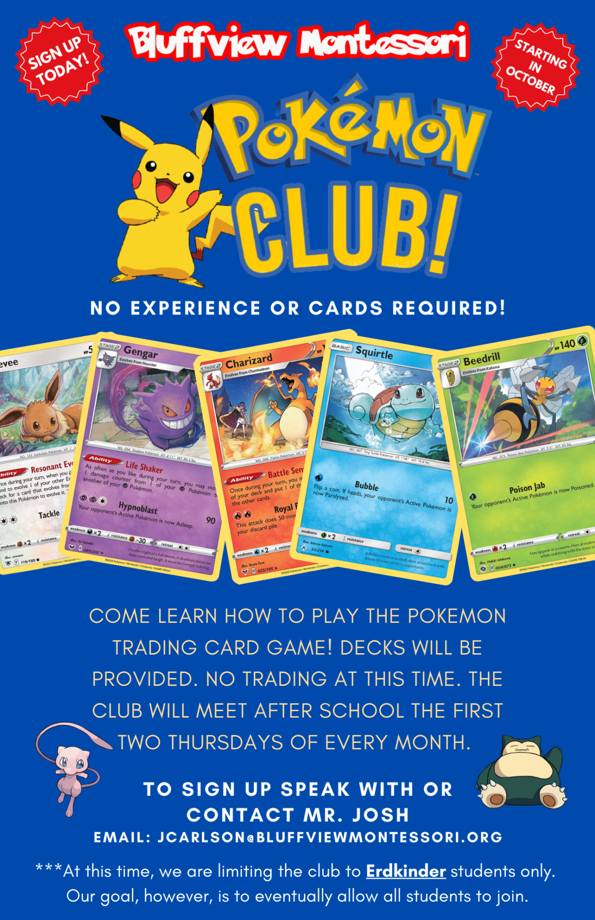 Bluffview Montessori Pokemon Club!